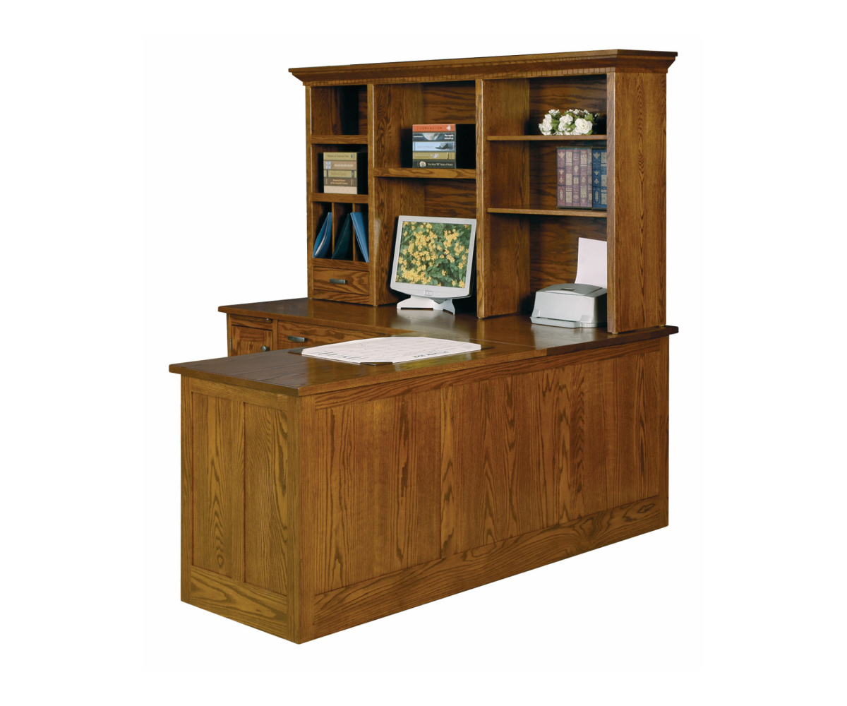 Mission Computer Desk W/ Return - Heritage Amish Furniture