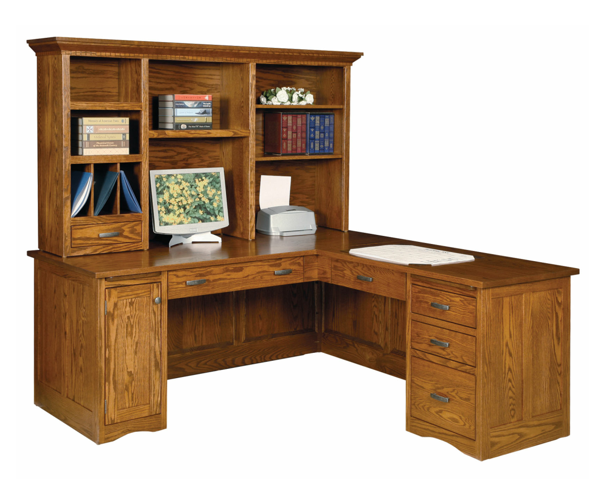 Mission Computer Desk W/ Return - Heritage Amish Furniture