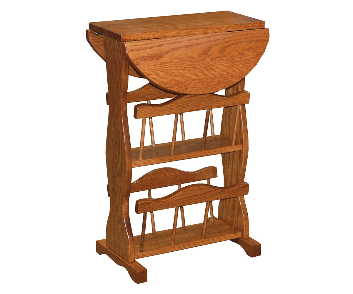 Double Magazine Rack with Drop Leaf - Heritage Amish Furniture