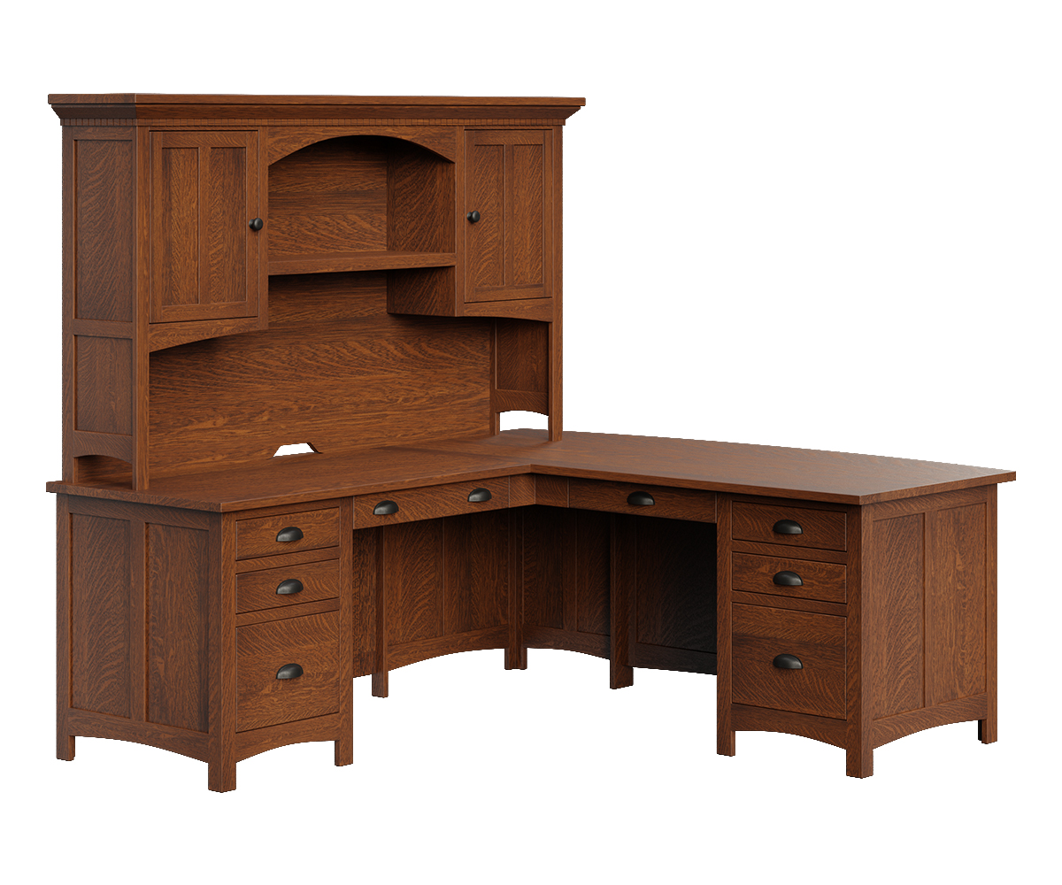 Oakwood L-Desk - Heritage Amish Furniture