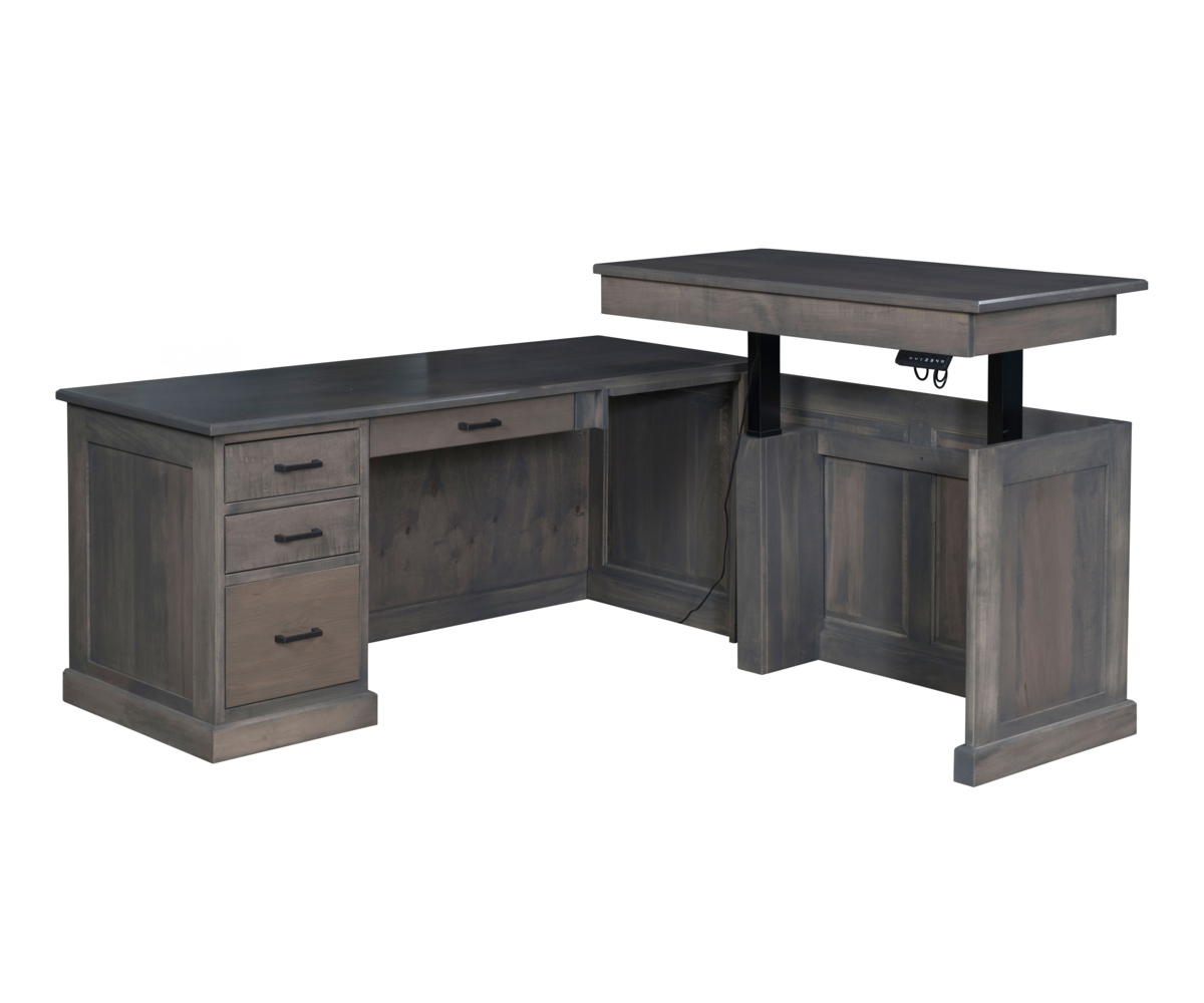 Urban L Desk With Adjustable Return - Heritage Amish Furniture