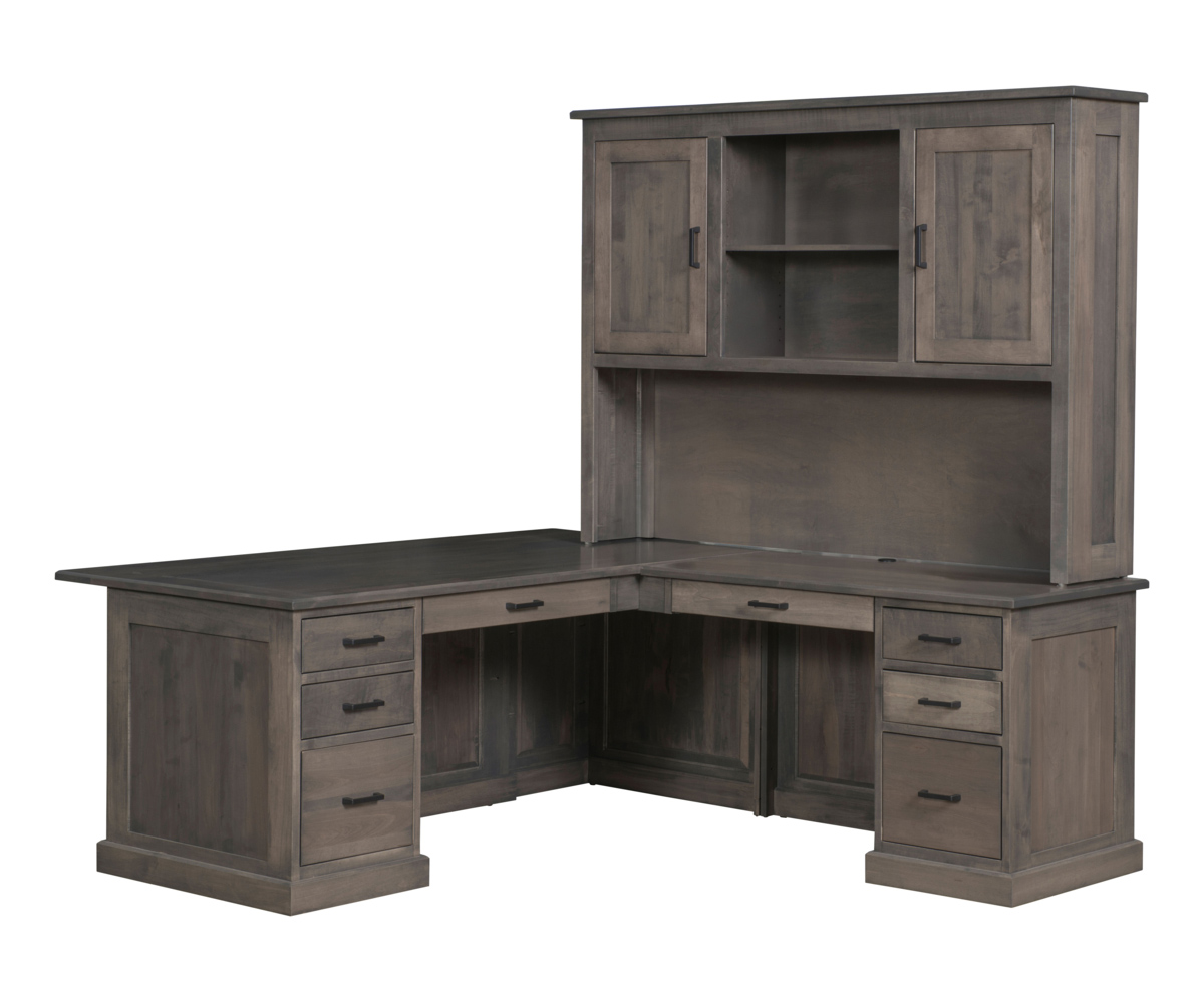 Urban Executive L Desk With Hutch - Heritage Amish Furniture